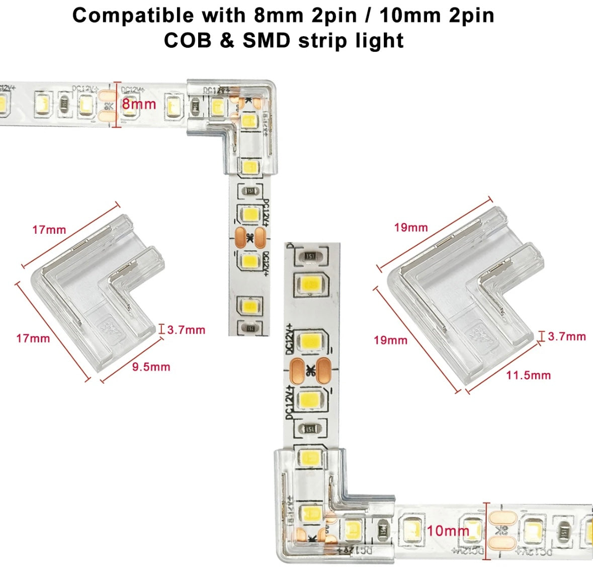 8MM L SHAPE LED CONNECTOR – Elite LED